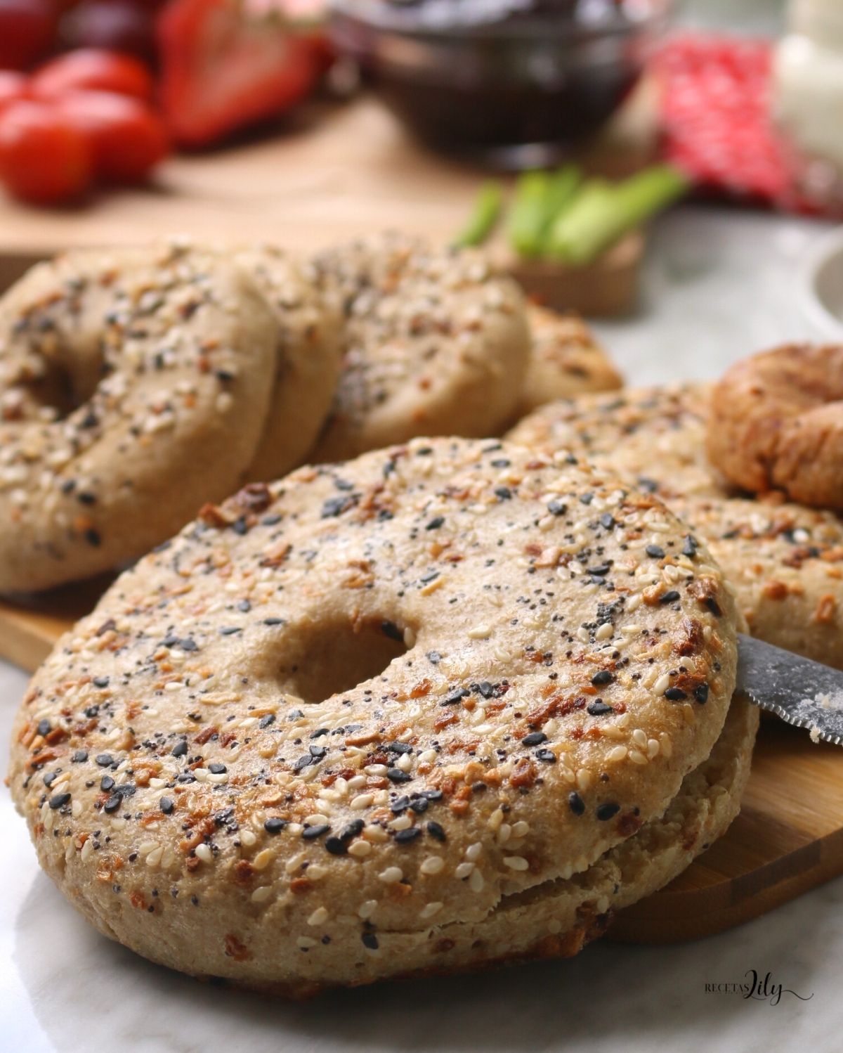 Pan bagel con dos ingredientes - Recetas Lily